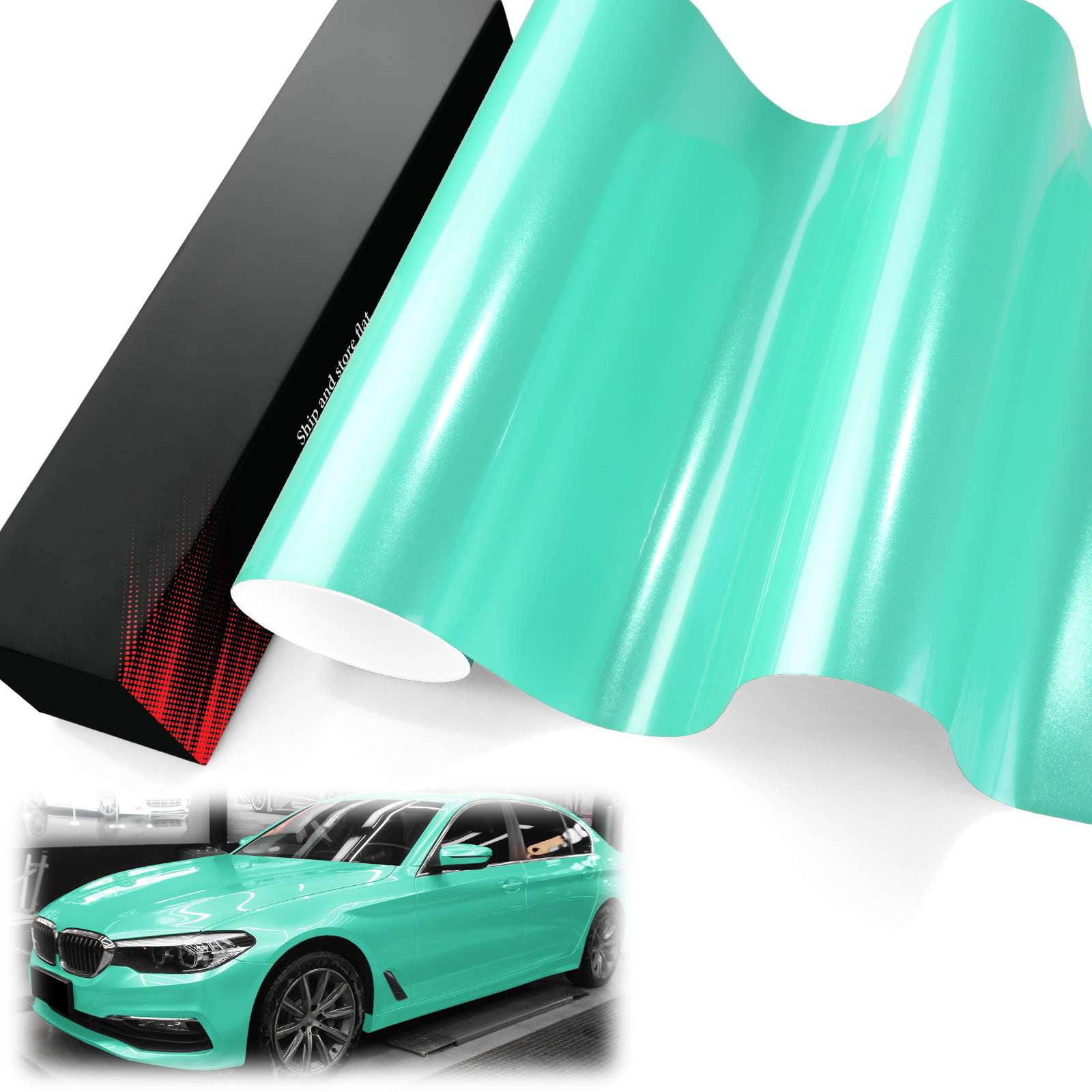 PET Liner Vinyl Super Gloss Metallic Teal Automotive Wrap Car Vehicle ...