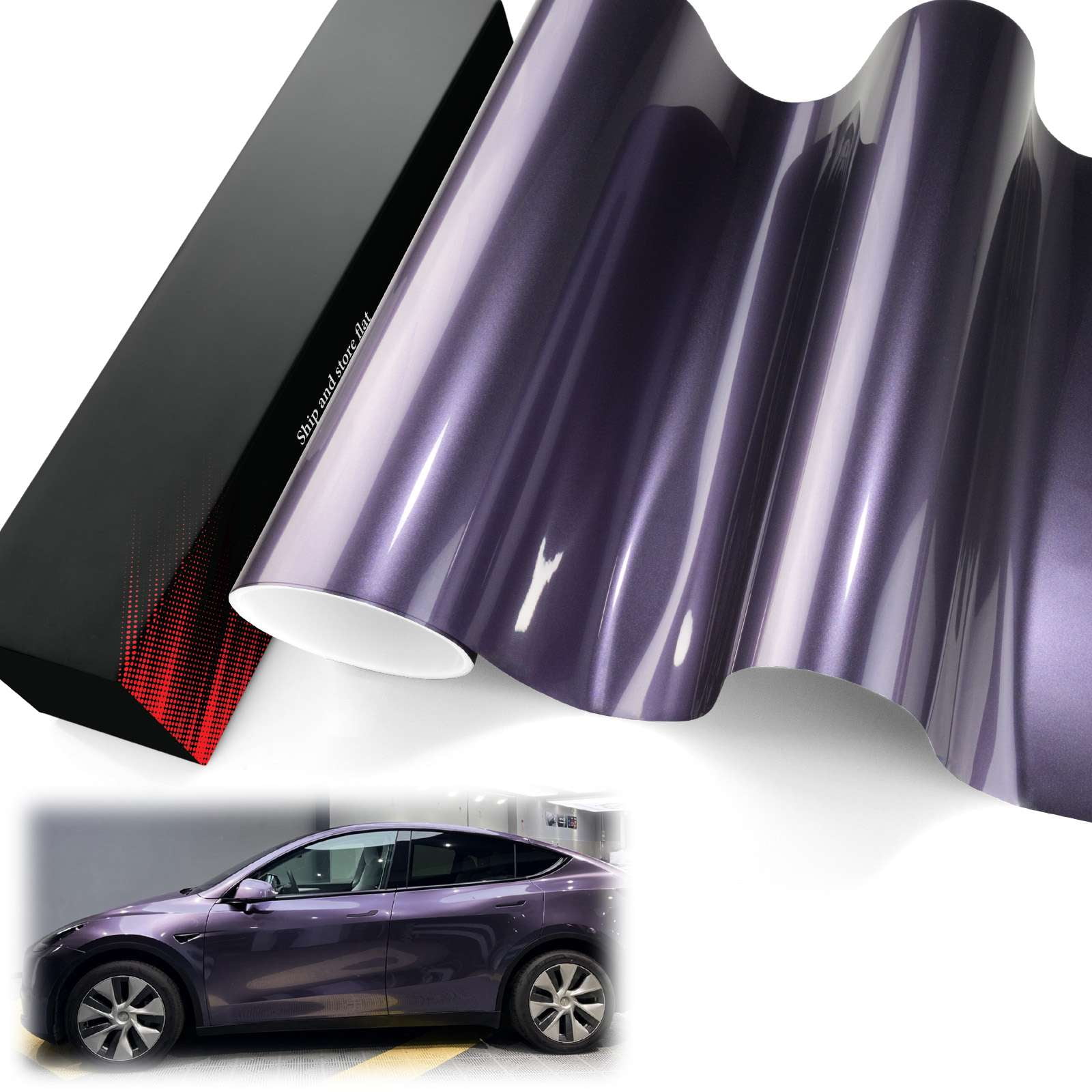 PET Liner Vinyl Super Gloss Metallic Ube Purple Automotive Wrap Car ...