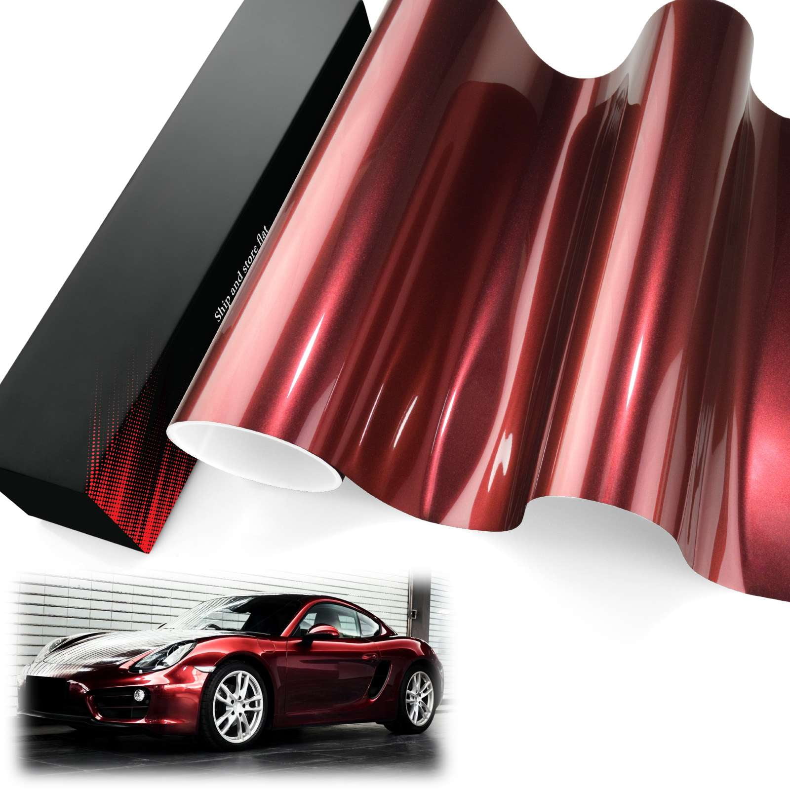 PET Liner Vinyl Super Gloss Metallic Vampire Red Automotive Wrap Car ...