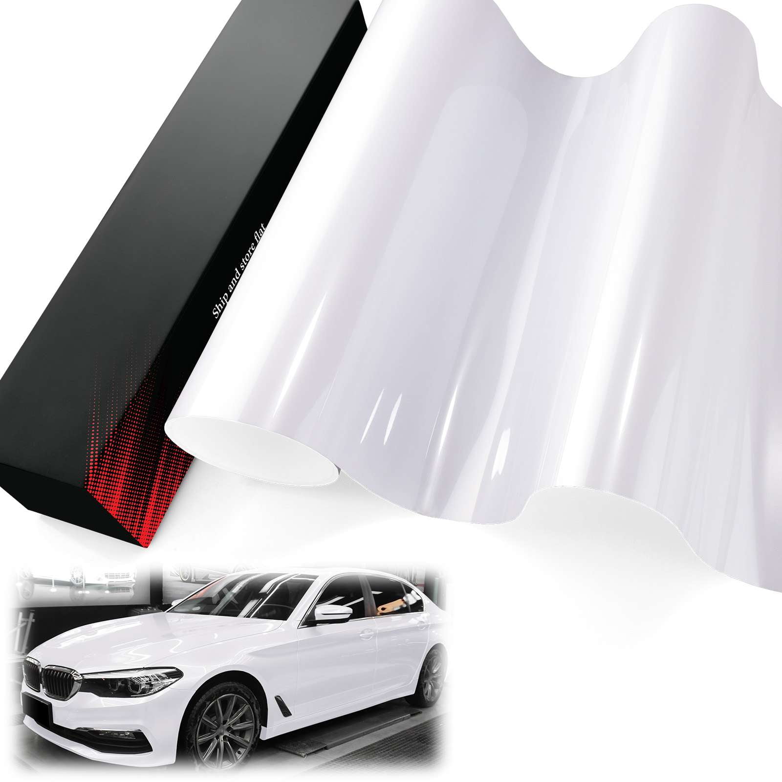 PET Liner Vinyl Super Gloss Pearlescent Ceramic White Automotive Wrap ...