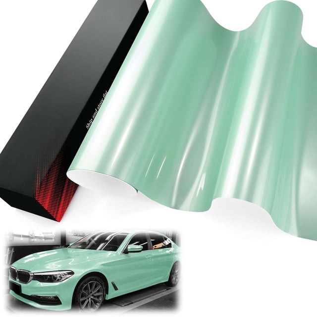 PET Liner Vinyl Super Gloss Pearlescent Emerald White Automotive Wrap ...