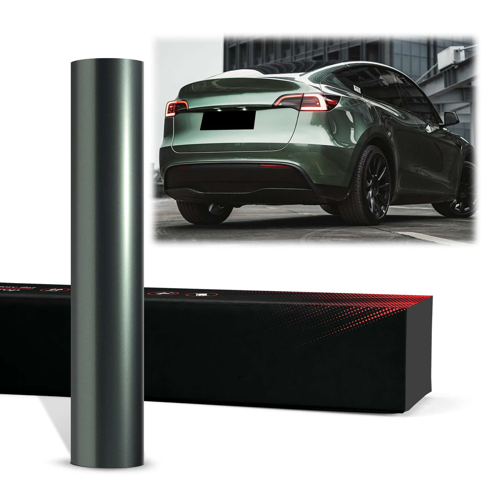 PET Liquid Metallic Jasper Green Gloss Vinyl Wrap Auto Car Sticker ...