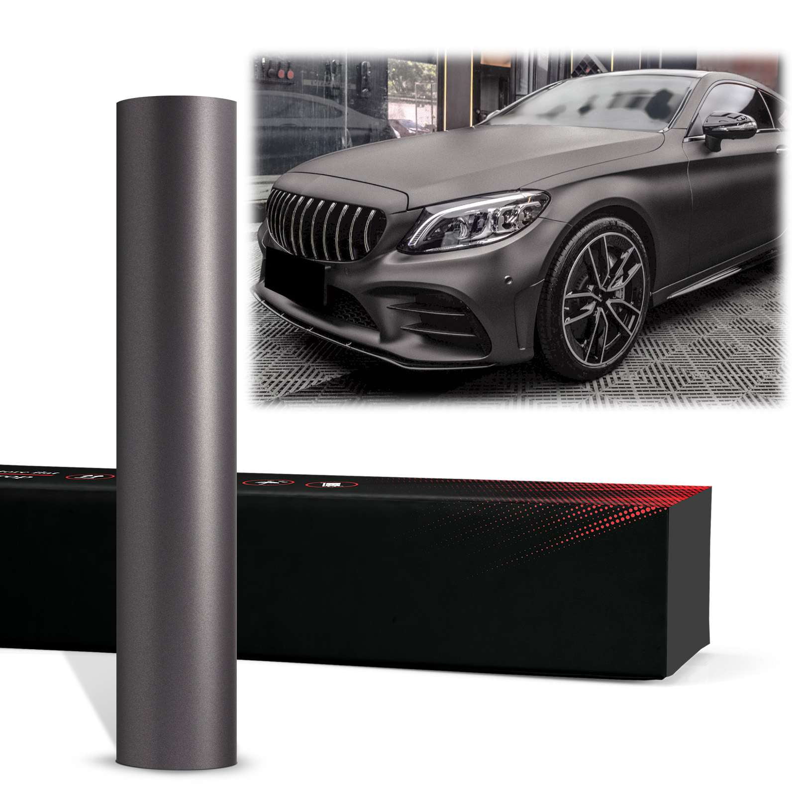 PET Matte Metallic Selenite Gray Vinyl Wrap Auto Car Sticker Decal Film ...