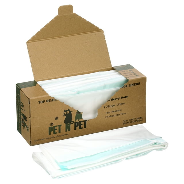 "PET N PET Cat Litter Box Liners,Drawstring Litter Liner Bag,Extra ...
