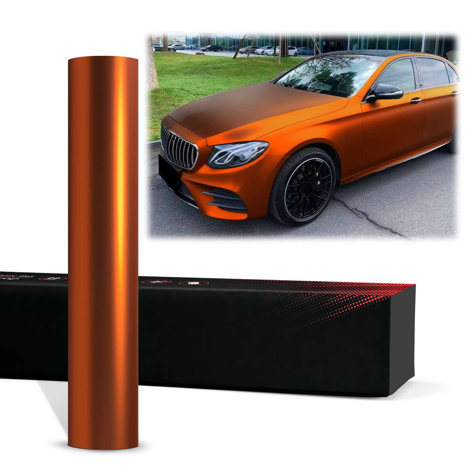 PET Romance Chrome Lava Orange Vinyl Wrap Auto Car Sticker Decal Film ...