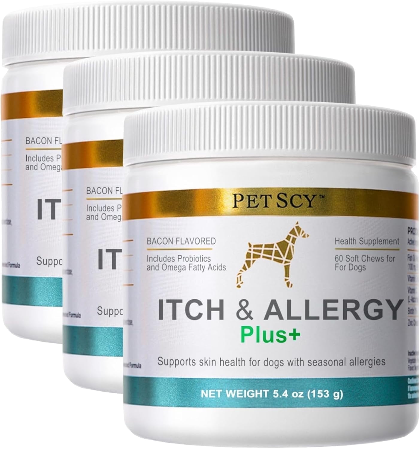 PET SCY Itch and Allergy Plus Chews - Dog Allergy Relief & Itch Support ...