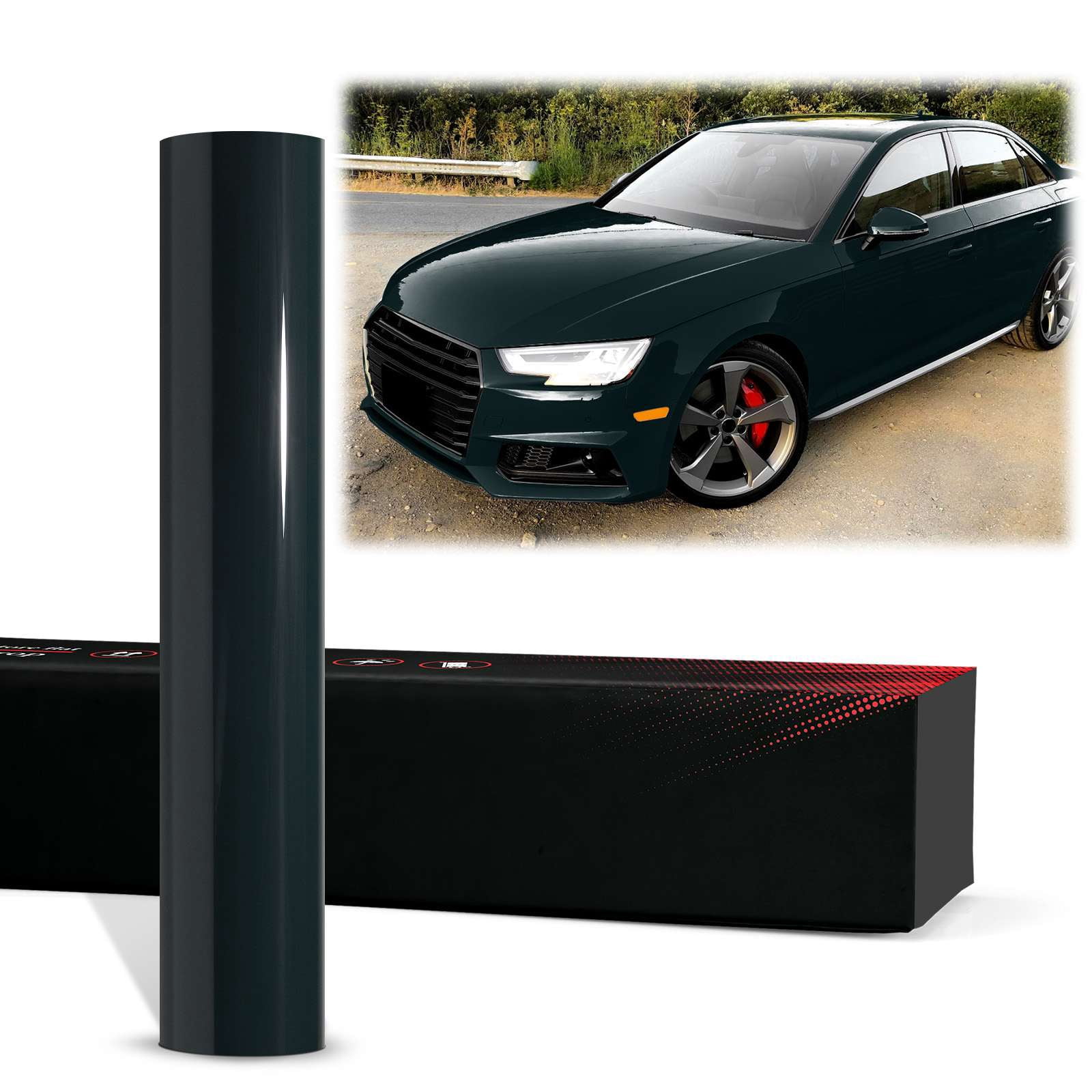 PET Super Gloss Dark Moss Green High Glossy Vinyl Wrap Auto Car Sticker ...