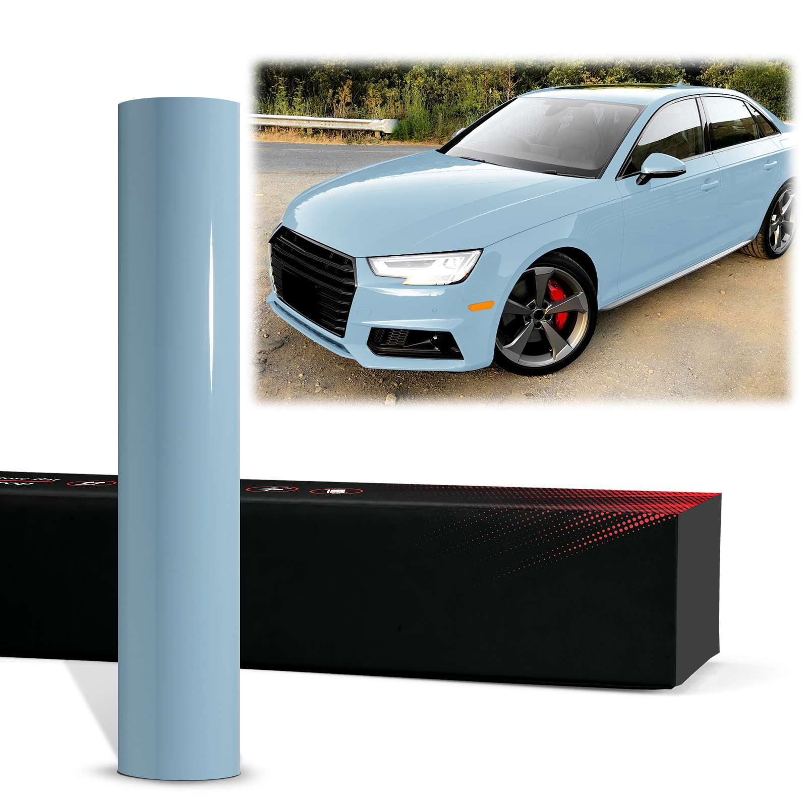 PET Super Gloss Sea Breeze Blue High Glossy Vinyl Wrap Auto Car Sticker ...