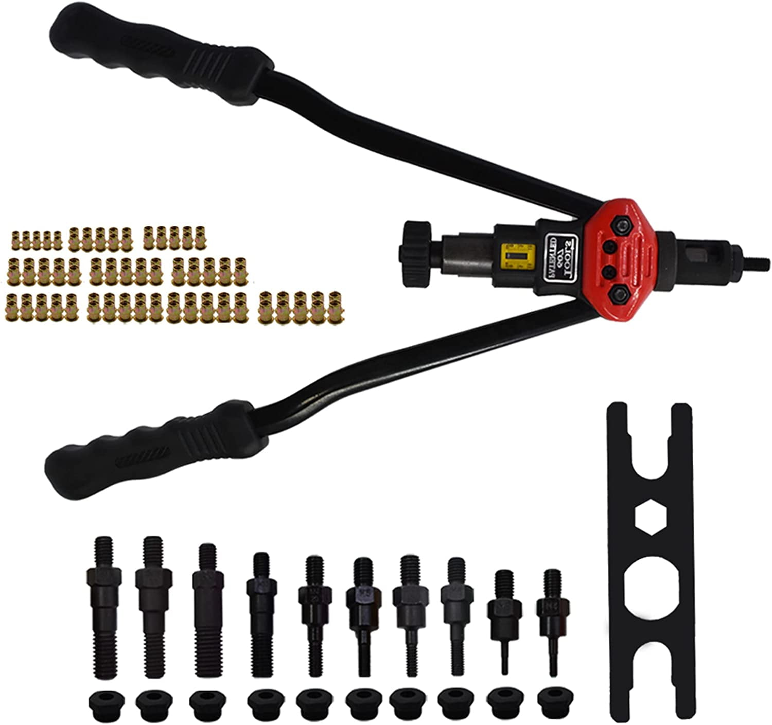 PET-U 16 Inch Rivet Gun Kit Manual Rivet Gun Rivet Nut Fixing Tool Kit ...