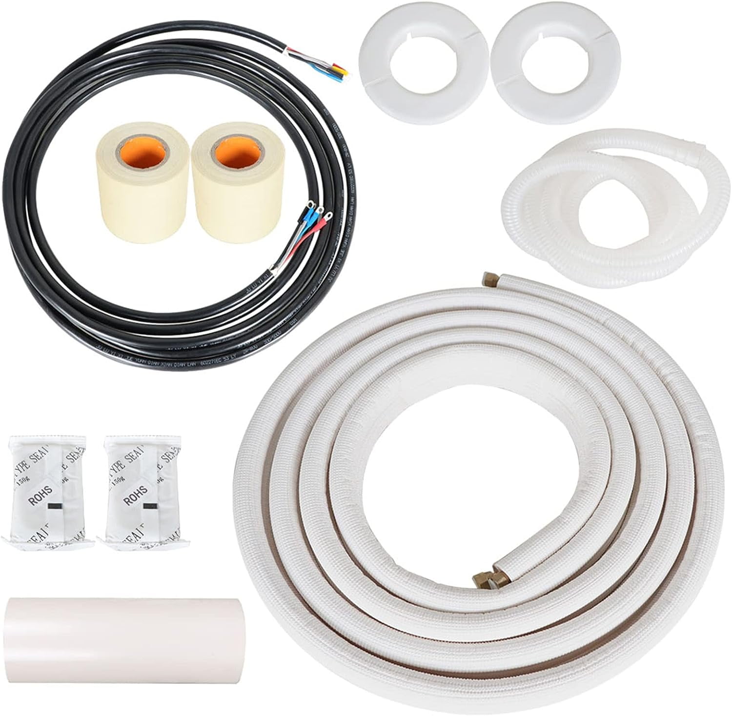 PET-U 16FT Air Conditioning Copper Tubing Hose Extension 1/4" and 1/2 ...