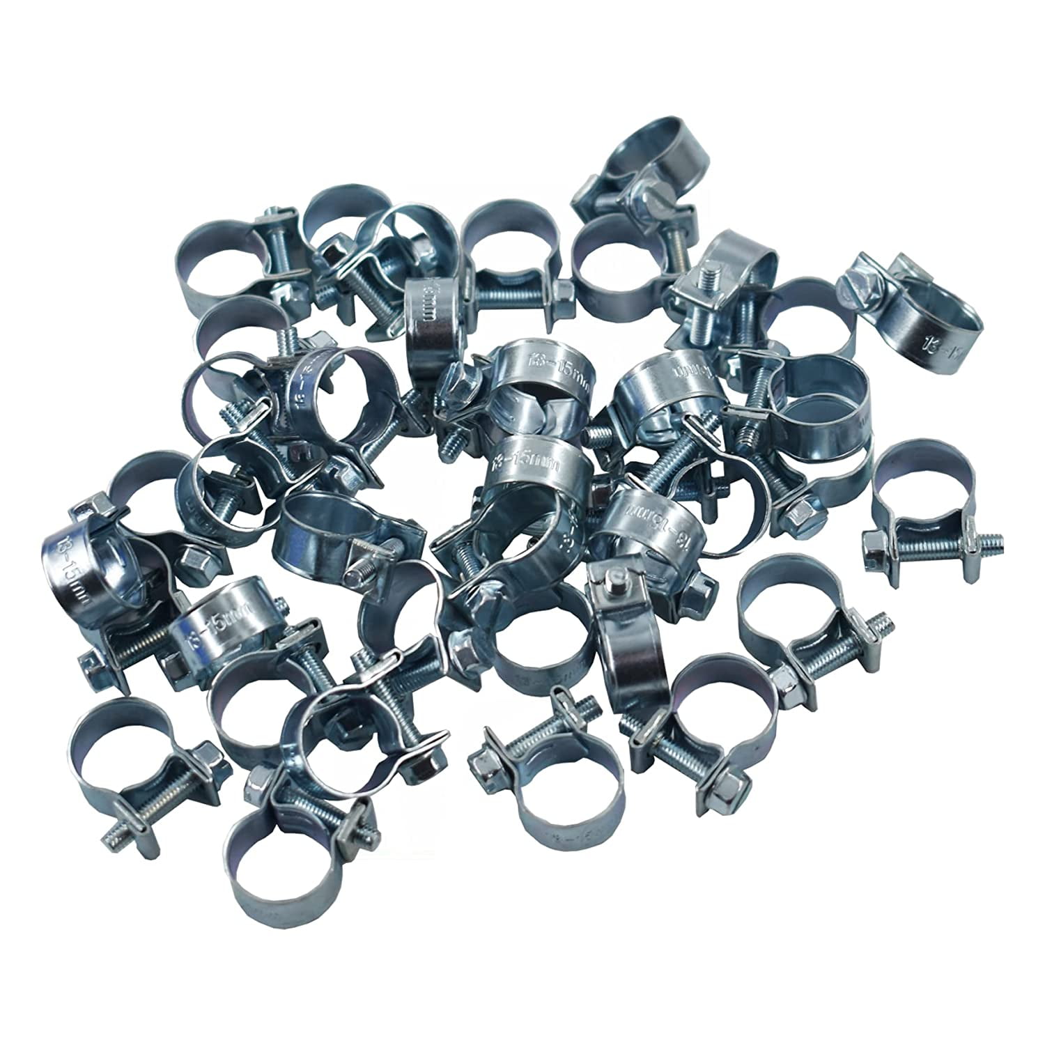 PET-U 30Pack 13-15mm Zinc Plated Fuel Injection Hose Clamps Assortment ...