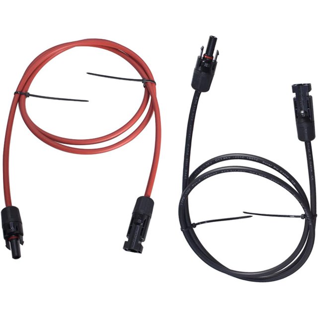 PET-U 5 Feet Solar Panel Extension Cable Red and Black, 12 AWG Solar ...