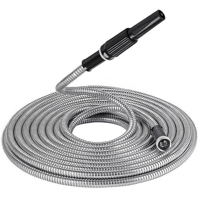 PET-U 50 FT 304 Stainless Steel Hose Flexible Lightweight Metal Garden ...