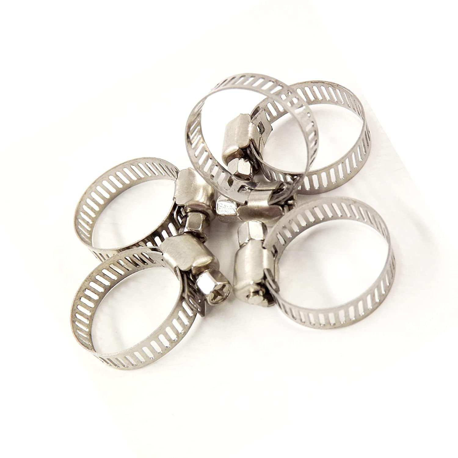 PET-U 50 PCS Fuel Hose Clamp, 3/8 in -1/2 in Worm Gear Hose Clamp for ...