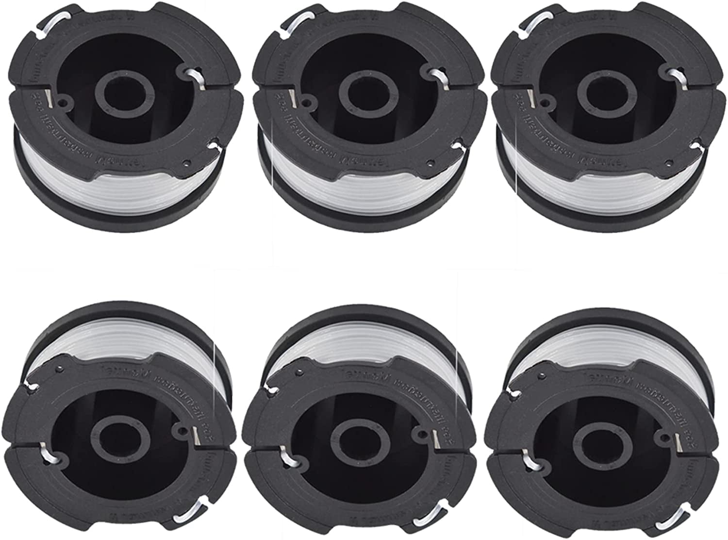 PET-U (6-Pack 30ft 0.065 Trimmer Spool Replacement for Black + Decker Line String Trimmer ...