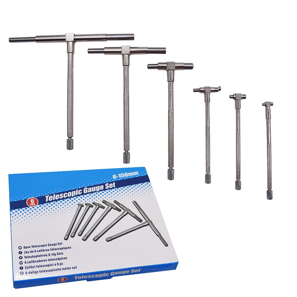 PET-U 6 Pcs Telescoping Gage Set 5/16" - 6" Range Precision T-Bore Hole ...