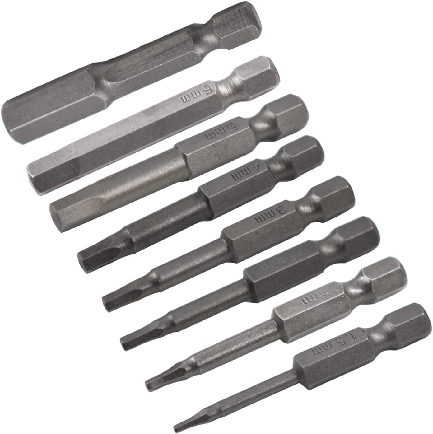 PET-U 8 PCS 2 Inch Hex Key Allen Bit Set Quick Change Connect Impact ...