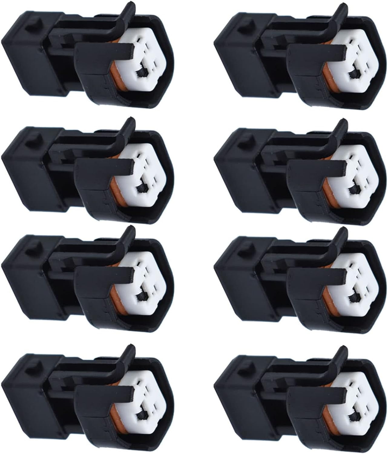 PET-U 8Pcs Fuel Injector Adapter Connector Kit 43100-08 Replacement for ...