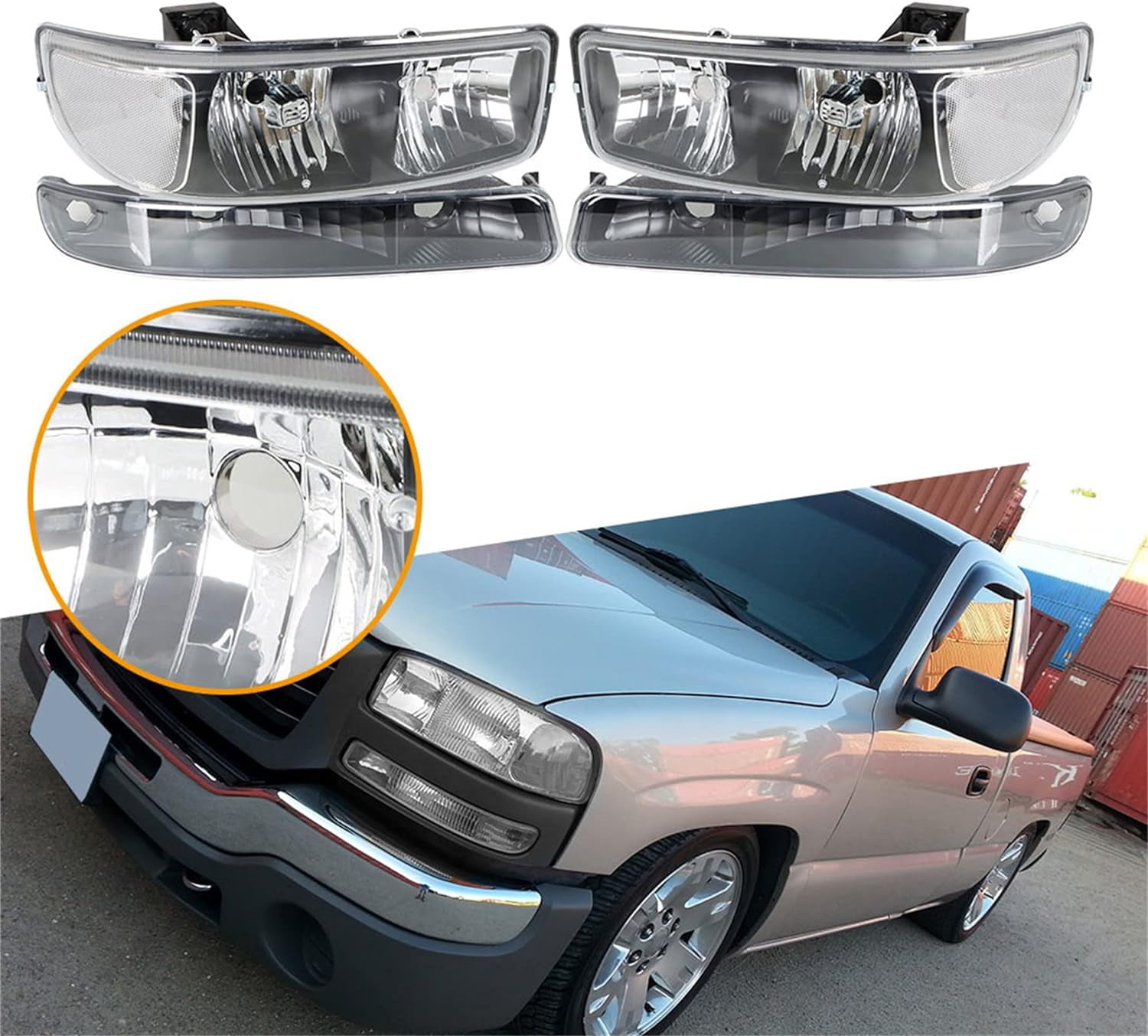PET-U Black Housing Clear Lens Headlight Assembly Replacement for 99-06 ...