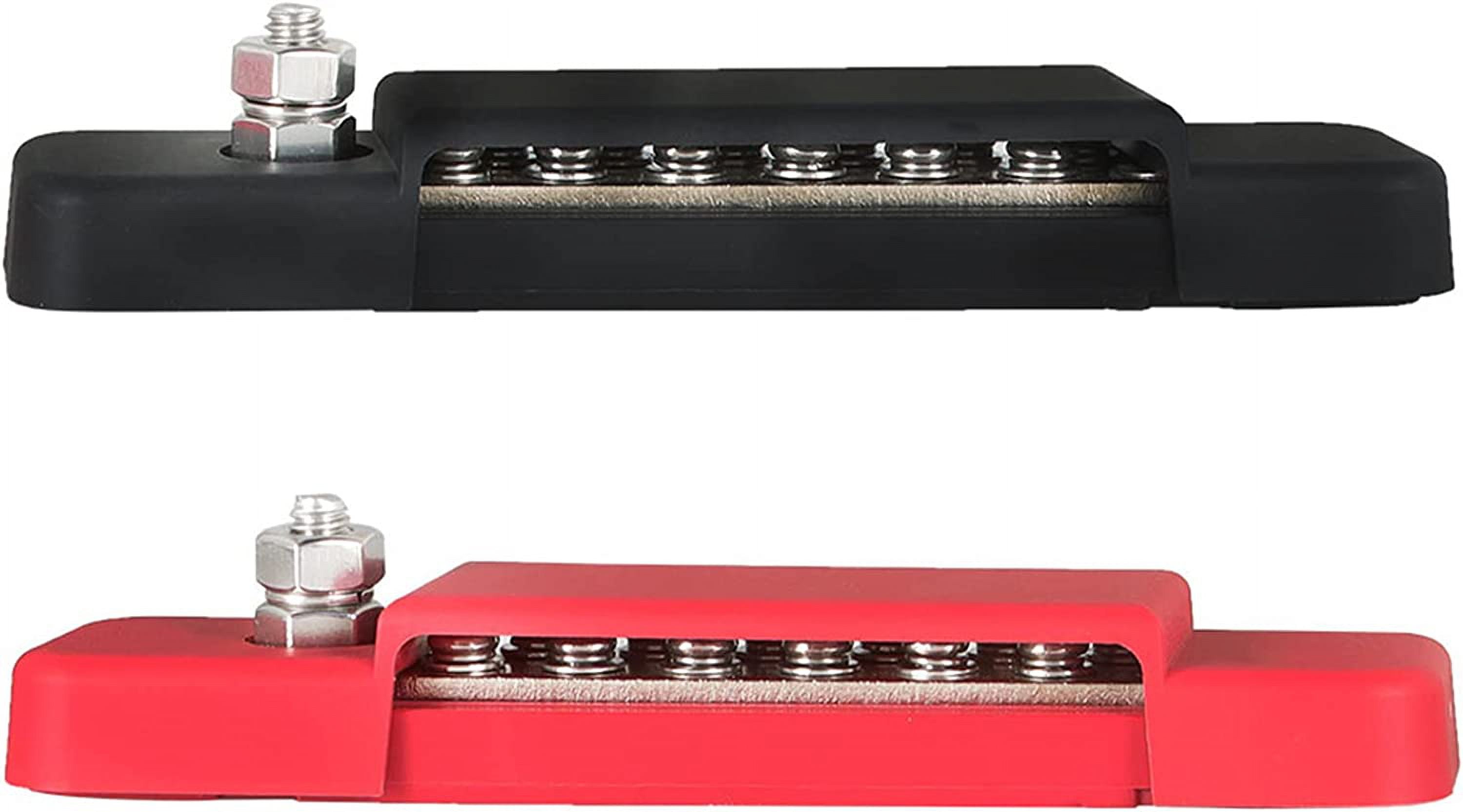 PET-U Black & Red 12 Point Busbar Bus Bar Power Distribution Block 180A 12V DC Pair - Walmart.com