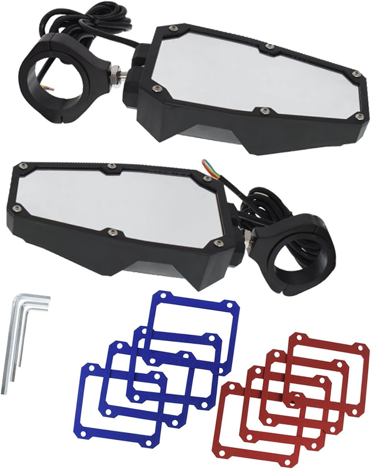 PET-U For Polaris RZR 1.75"-2" Roll Cage Rear View Side Mirrors with ...