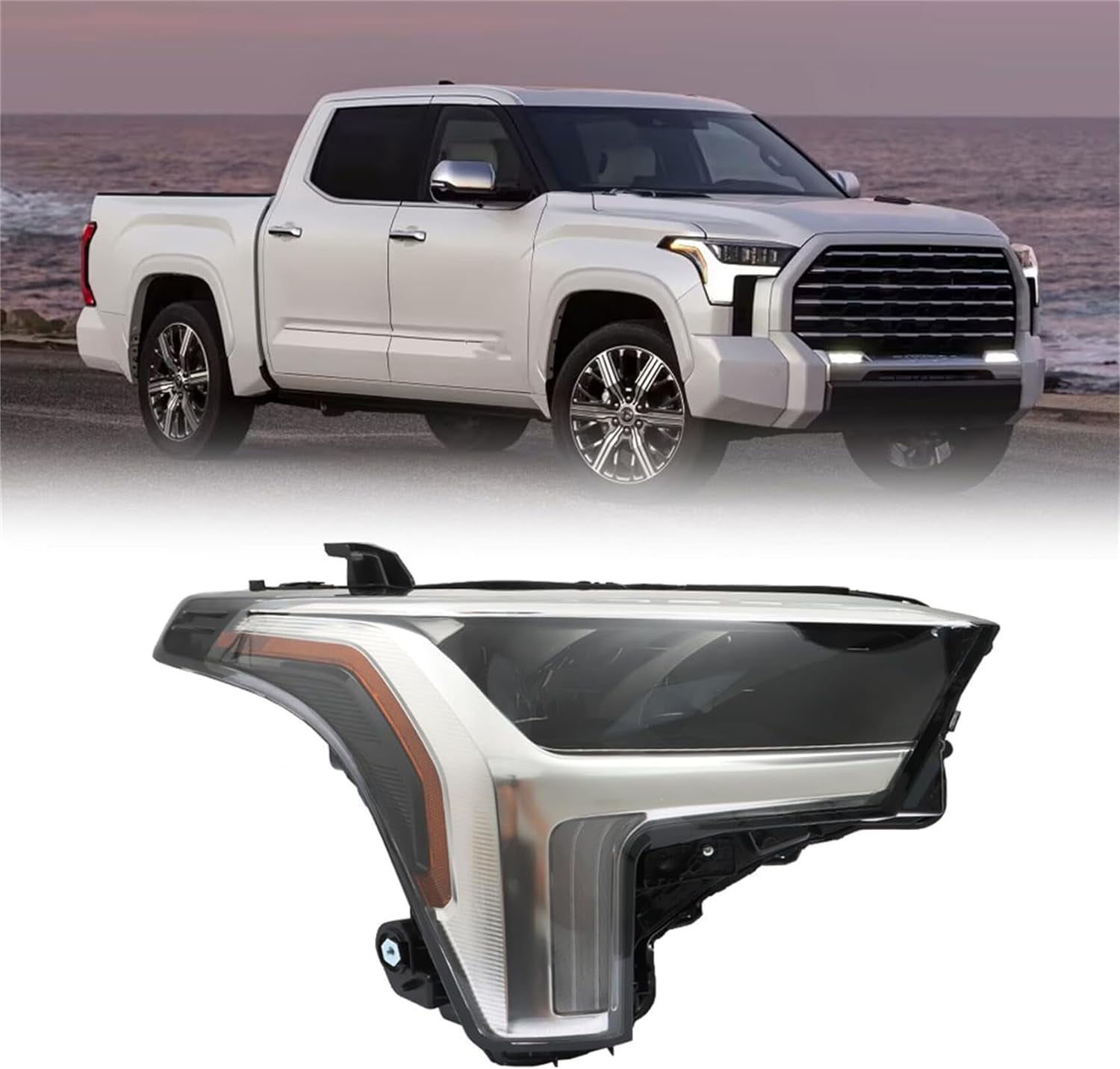 PET-U Headlight Assembly Replacement for Toyota Tundra 2022-2023 Black ...