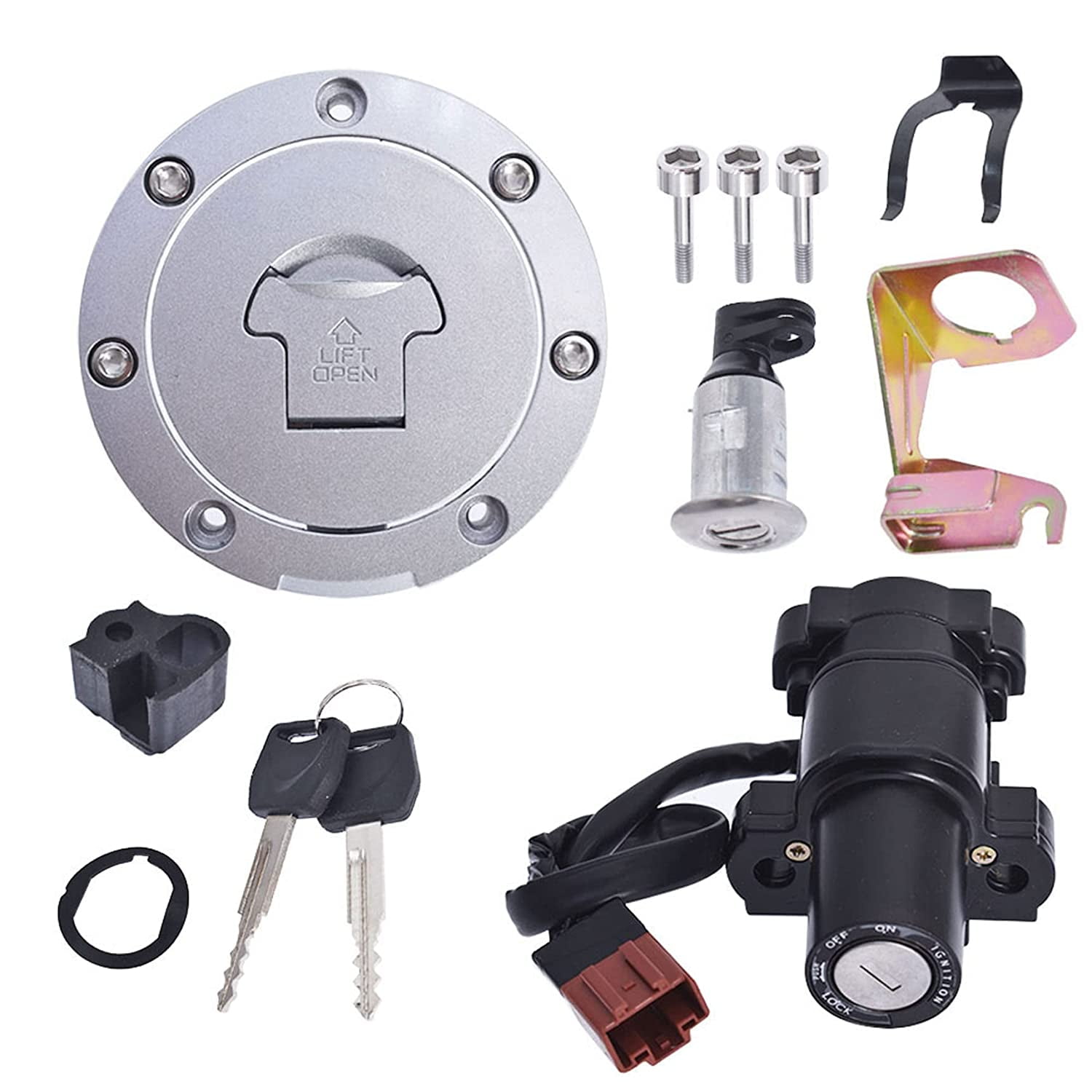 PET-U Ignition Switch Gas Fuel Tank Cap Seat Lock Key Set Replacement ...