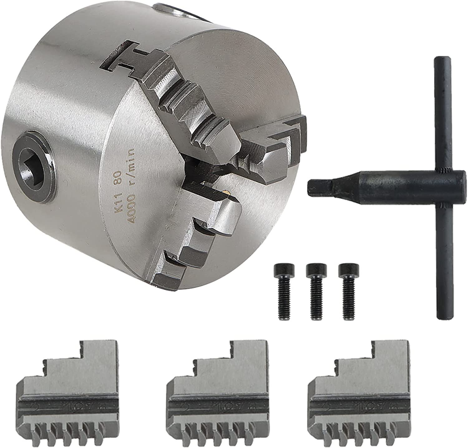 PET-U K11-80 3 Jaw Self Centering Lathe Chuck 3" Fit For CNC Drilling ...