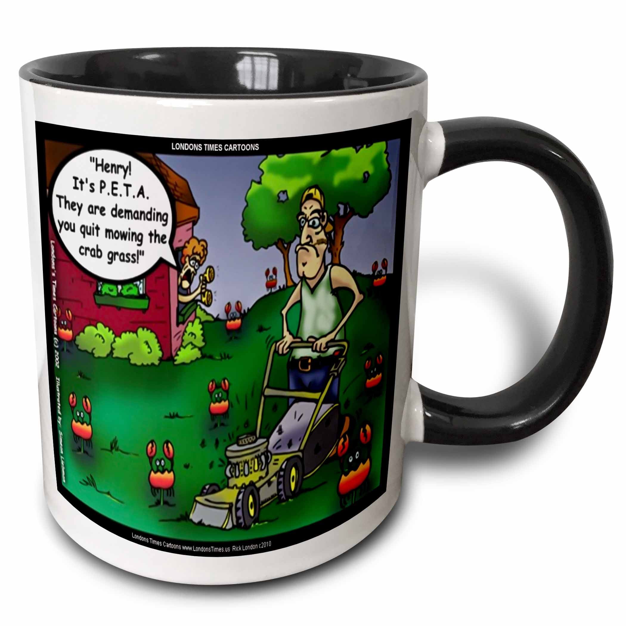 PETA n The Crabgrass Funny Gifts 15oz Two-Tone Black Mug mug-28966-9 ...