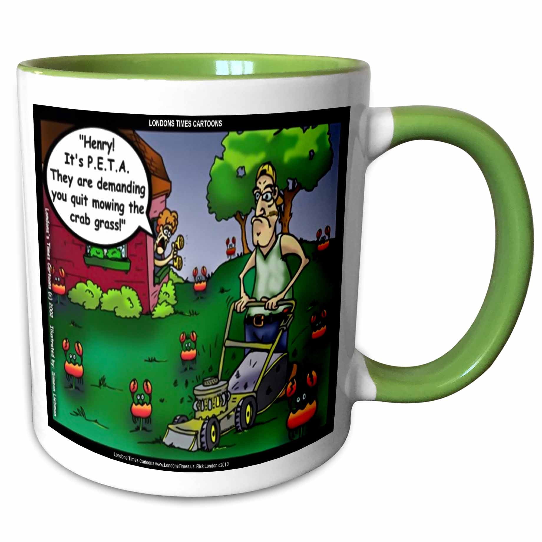 PETA n The Crabgrass Funny Gifts 15oz Two-Tone Green Mug mug-28966-12 ...