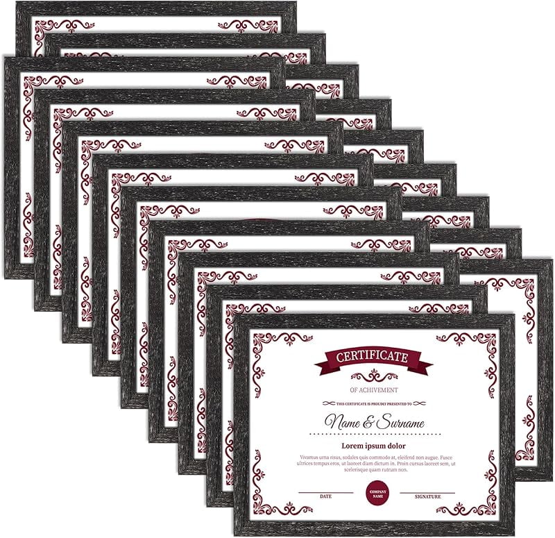 PETAFLOP Bulk Picture Frames 8.5 x 11 Certificate Document Frame Set of ...