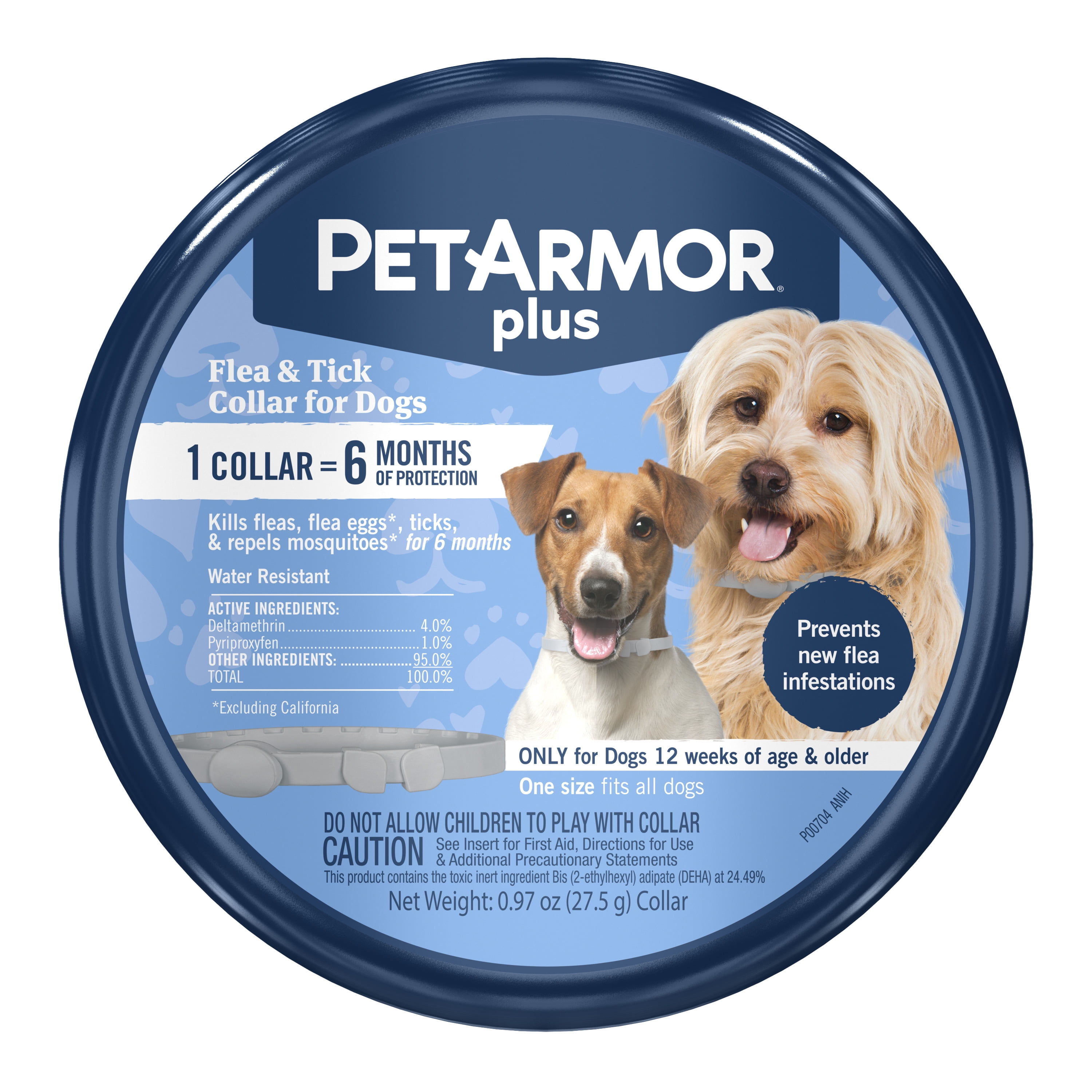 PETARMOR Plus Flea & Tick Collar for Dogs, One-Size-Fits-All Collar, 1 ...