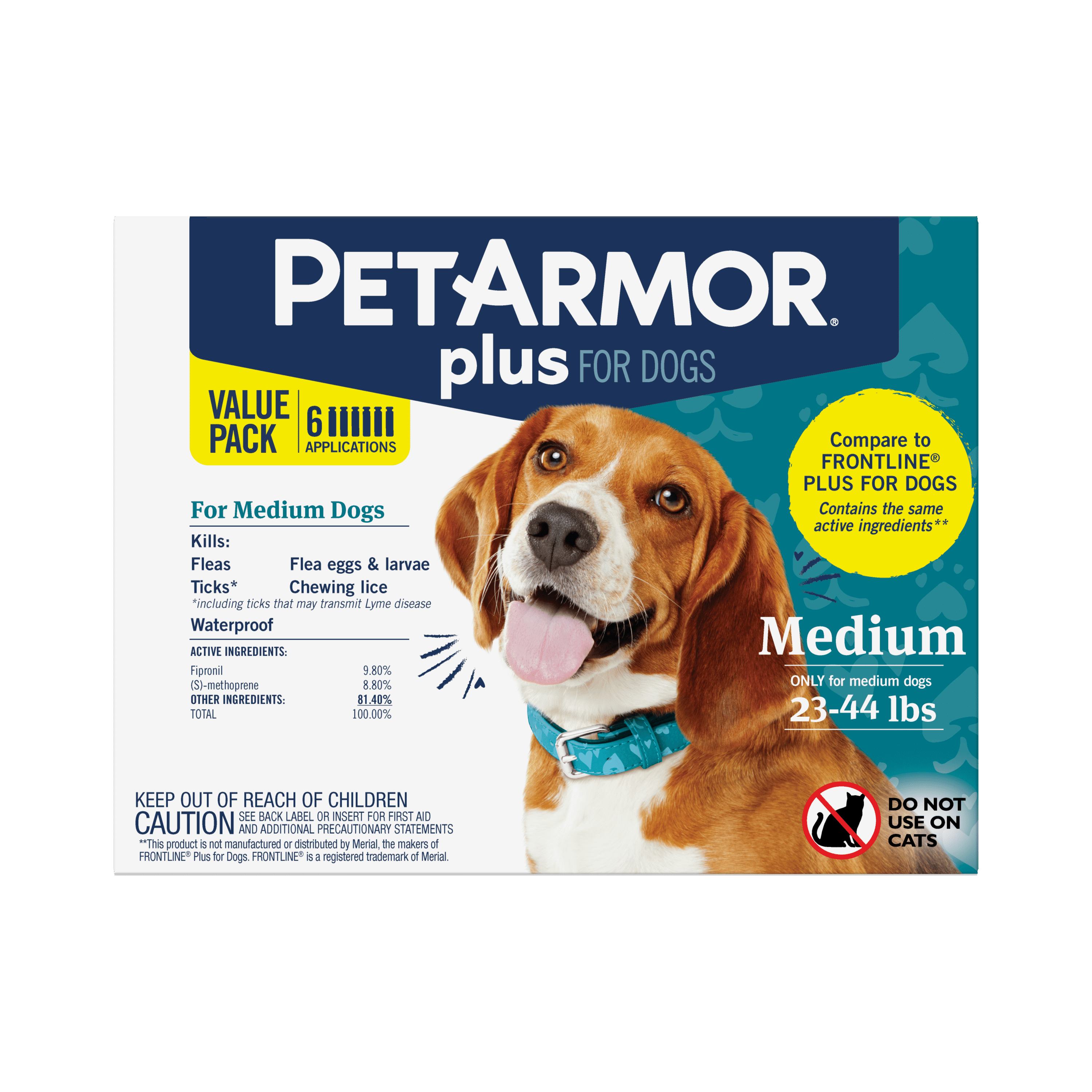 PetArmor Plus for Medium Dogs 23-44 lbs, Flea & Tick Prevention for ...
