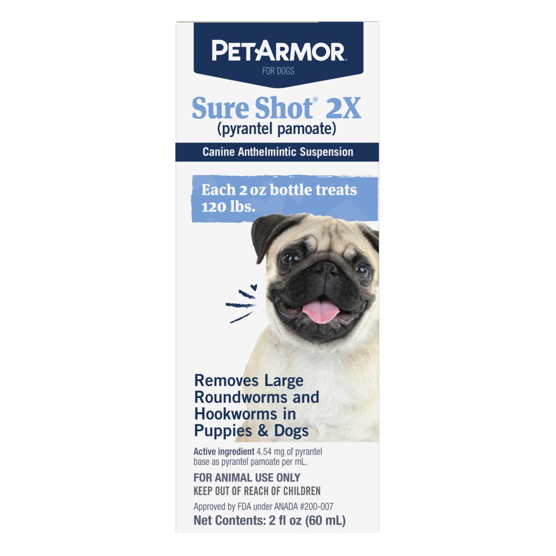 PetArmor Canine Dewormer, Sure Shot 2X Liquid Worm Medicine for Puppies ...