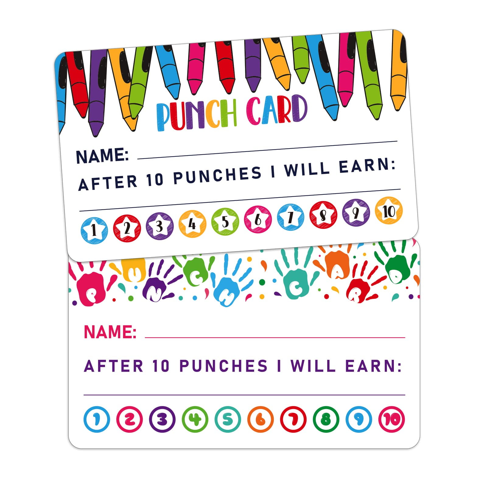 PETCEE 100Pcs Punch Cards for Kids Students Incentive Reward Card for ...