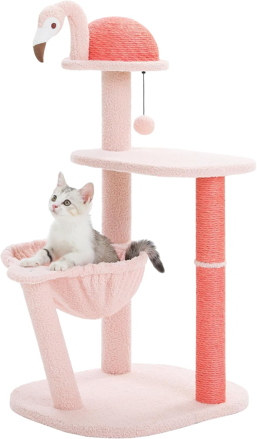 PETEPELA 34.2'' Cat Scracthcing Post, Tall Cat Scratcher with Large Cat ...