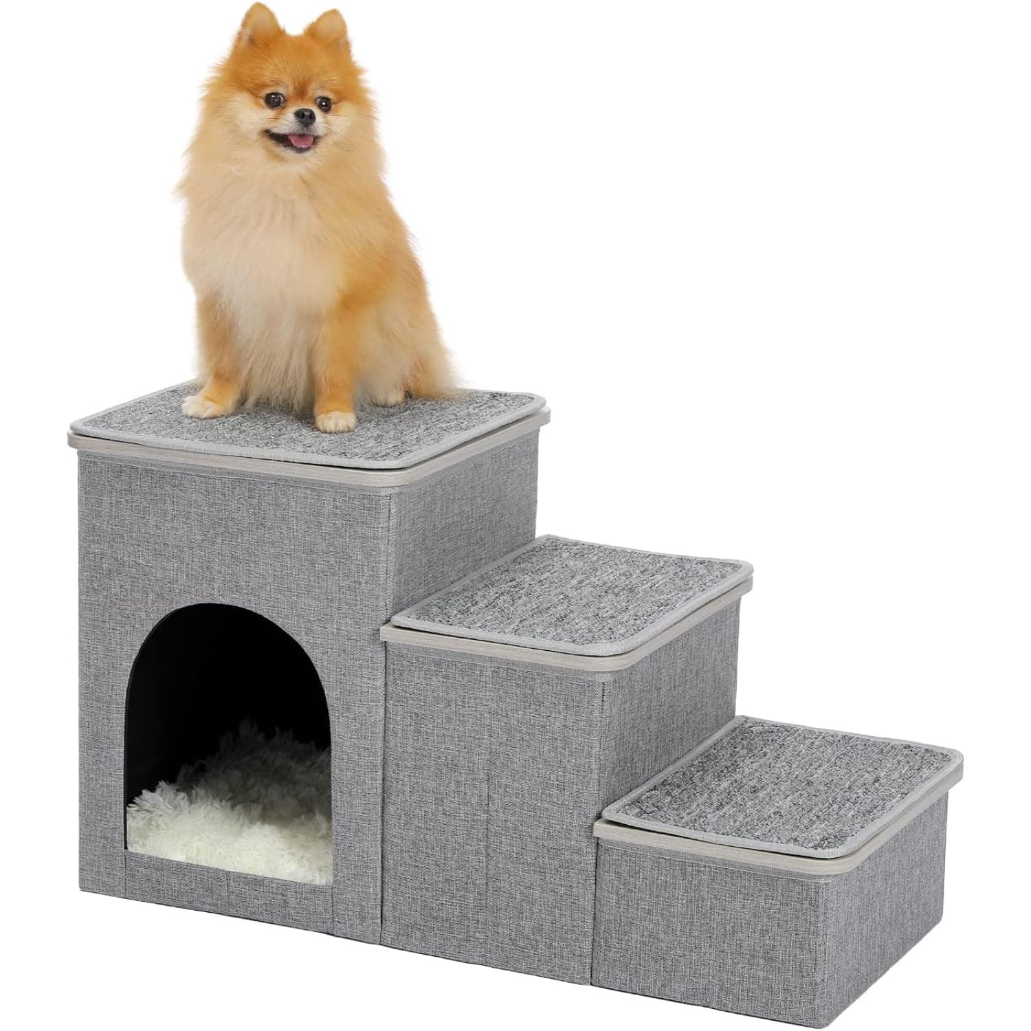 PETEPELA Cat Dog Stairs for Bed, Pet Steps for Small Dogs and Cats ...