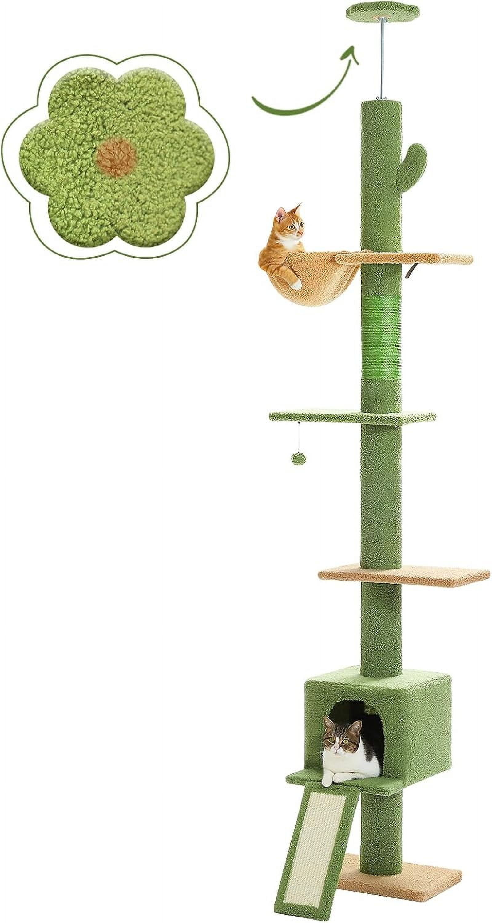 PETEPELA Floor to Ceiling Cat Tree[83"-108"], Cat Tower 5 Levels ...