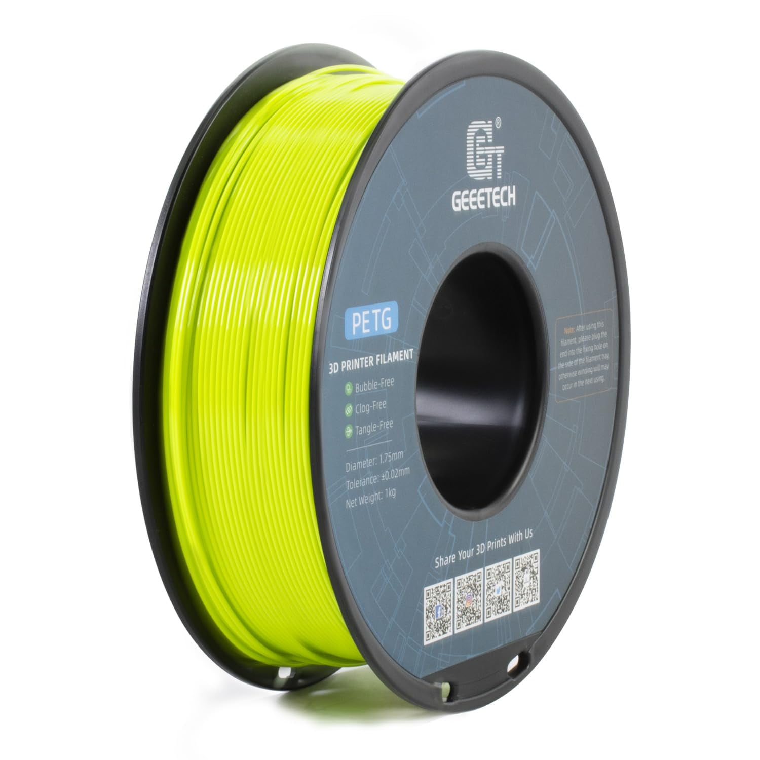 PETG Filament 1.75mm, 1 KG (2.2lbs) Spool 3D Filament, High-Toughness ...