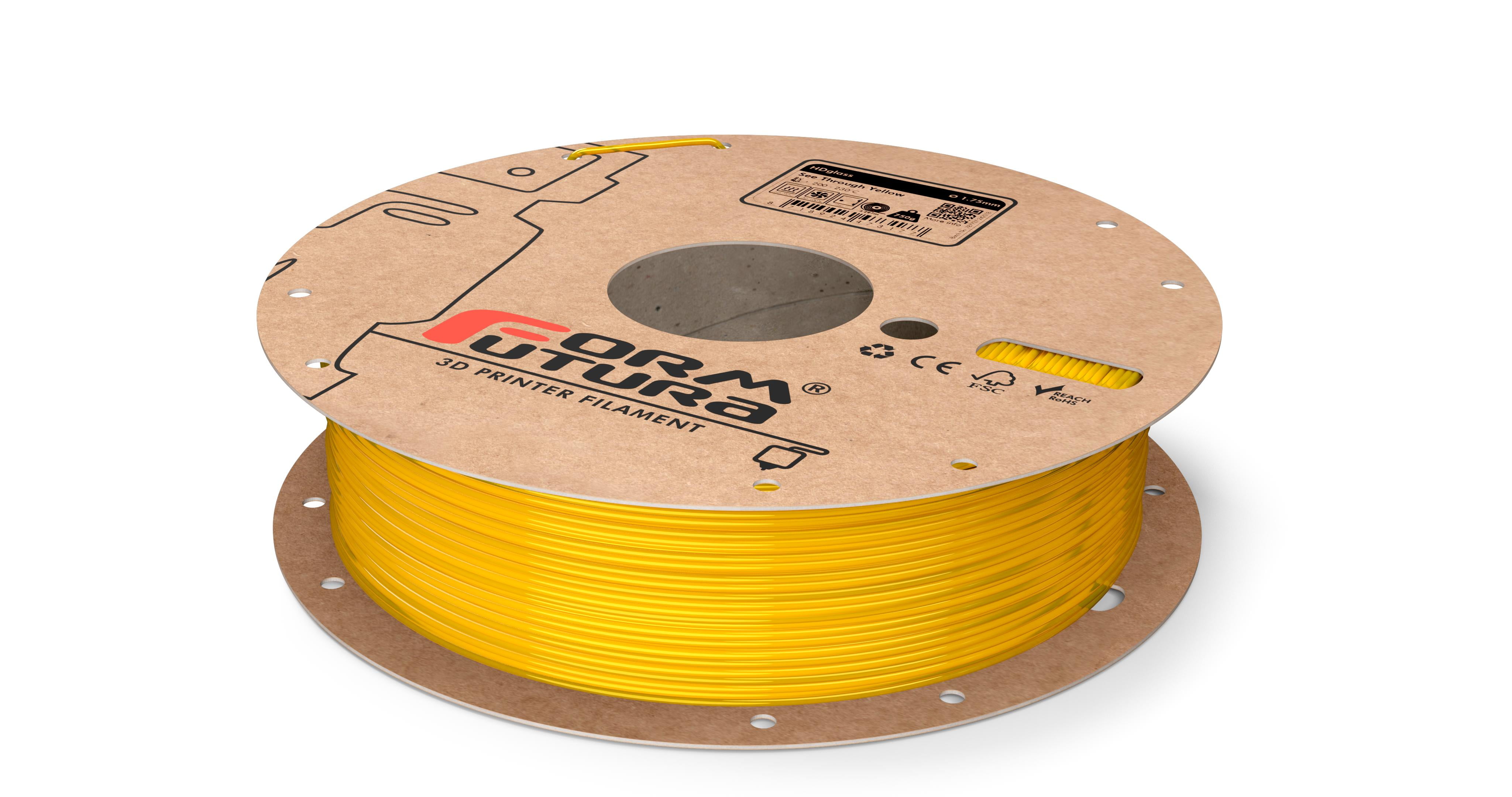 PETG Filament HDglass 1.75mm See Through Yellow 750 gram 3D Printer ...