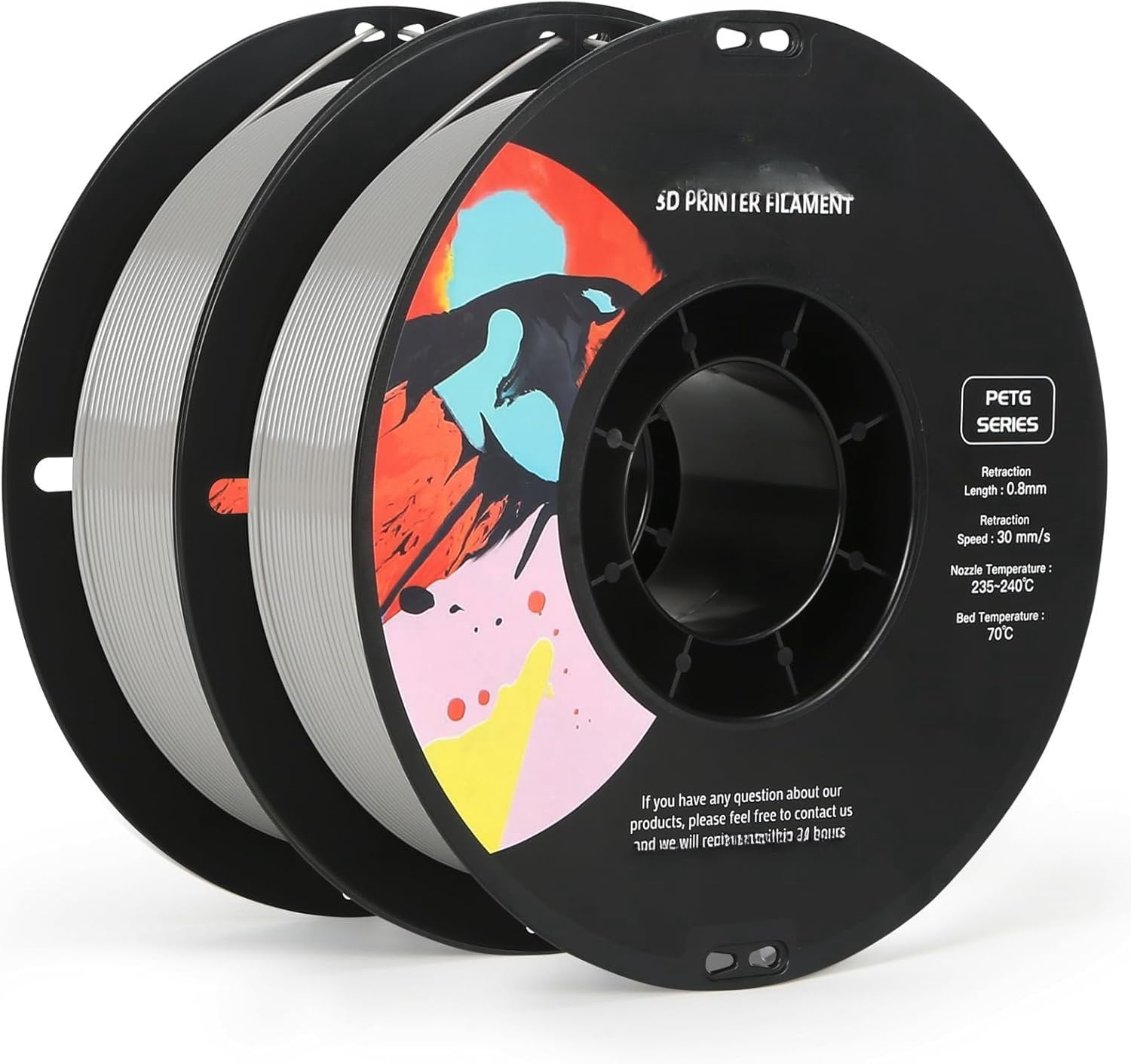 PETG Printer Filament 1.75mm, and Tough Printer Filament 2kg (4.4LBS ...