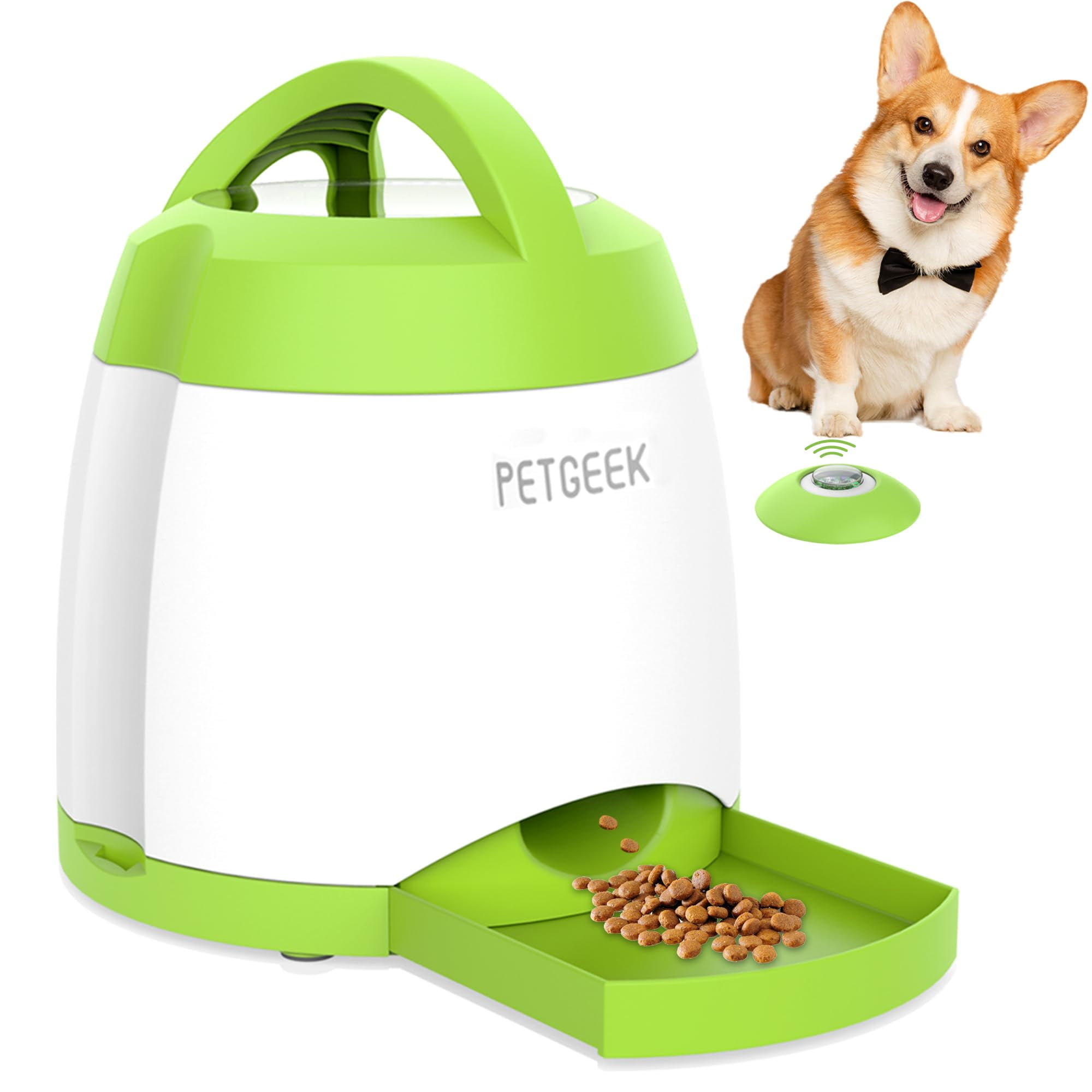 PETGEEK Dog Treat Dispenser TMA2 with Button, Automatic Dog with Dual ...