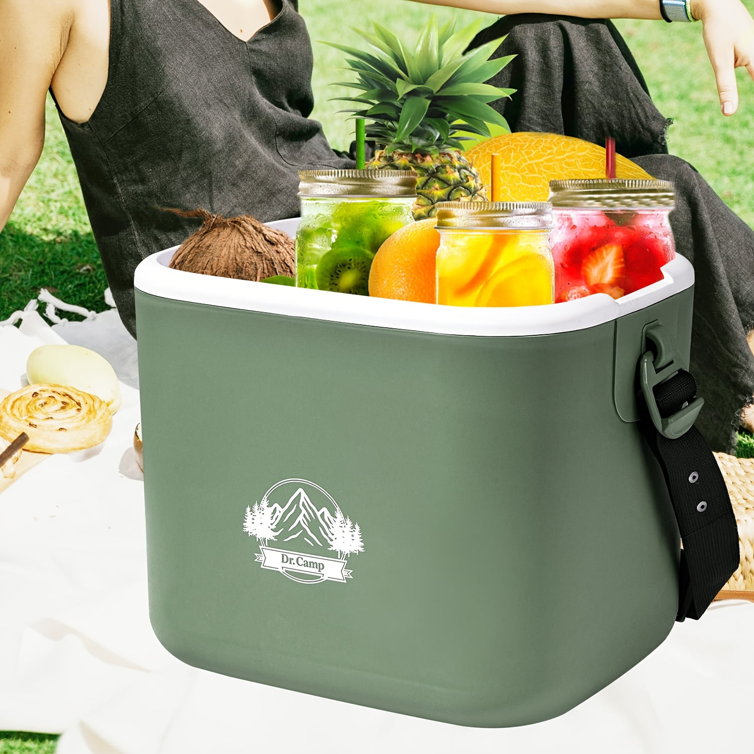 PETGLE Portable Outdoor Cooler Box - Durable Plastic Ice Chest with ...