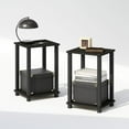 PETGLE Simplistic Set of 2 Toolless 2-Tier Night Stand, Espresso | Open ...