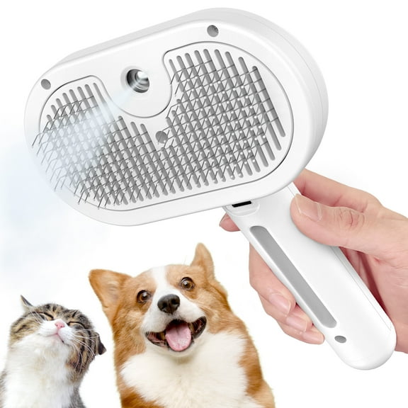 2-in-1 Pet Grooming Brush for Dogs and Cats, One-Click Hair Removal ...