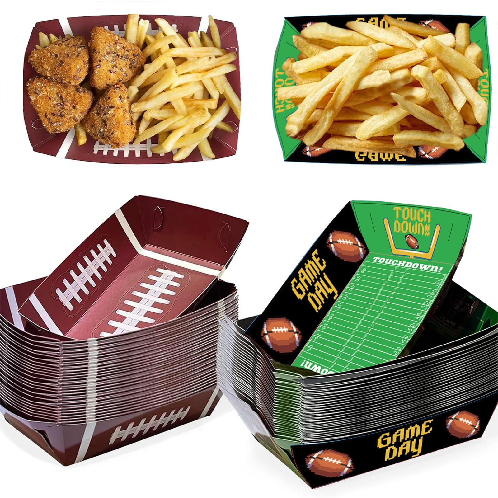 PETIT MANON Football Party YPF5 Trays,48 PCS Football Food Birthday ...