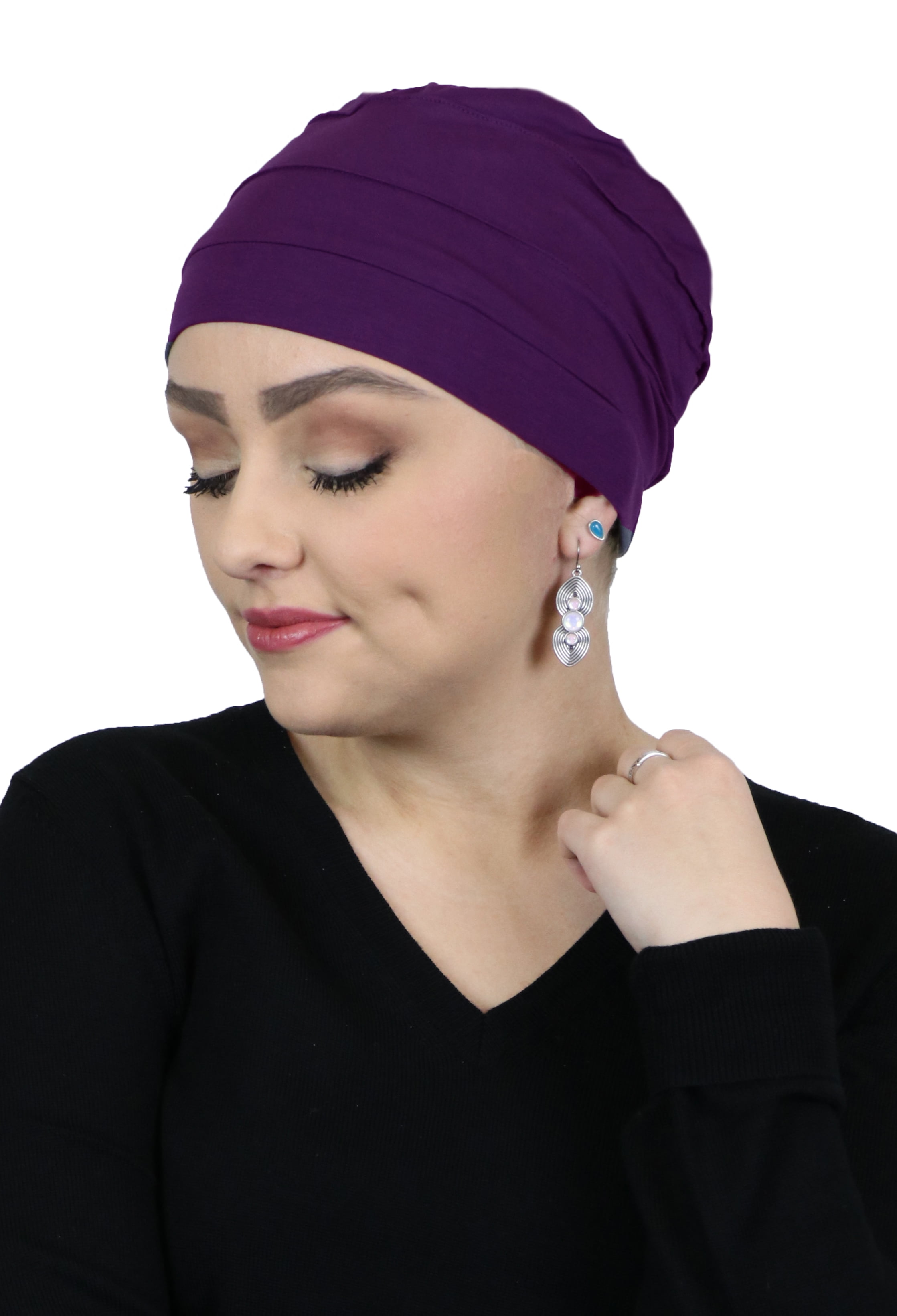 PETITE Bamboo 3 Seam Turban Hat Chemo Headwear for Small Heads 50+ UPF ...