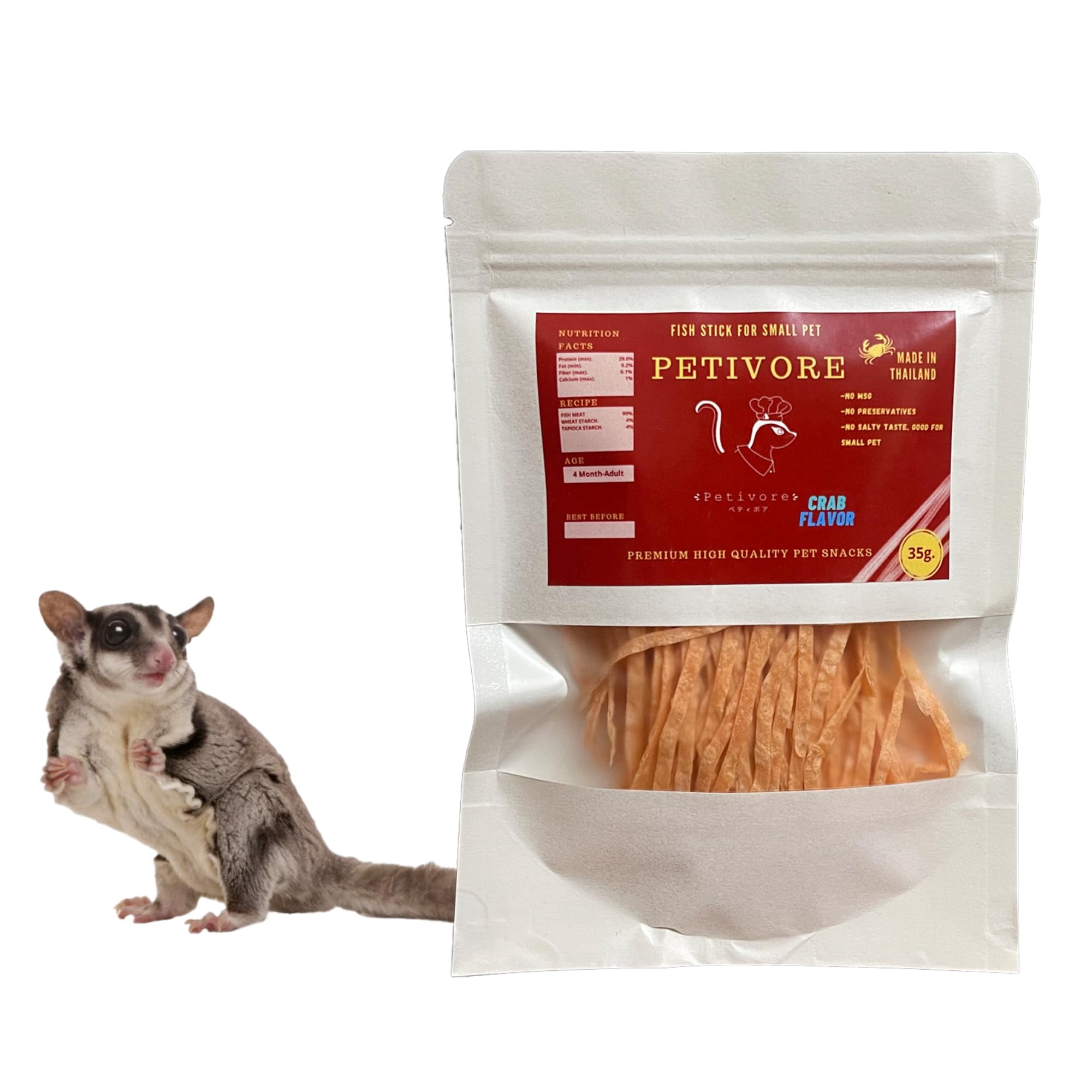 PETIVORE Crab Flavor - TMA2 Premium Fish Snack for Sugar Glider and ...