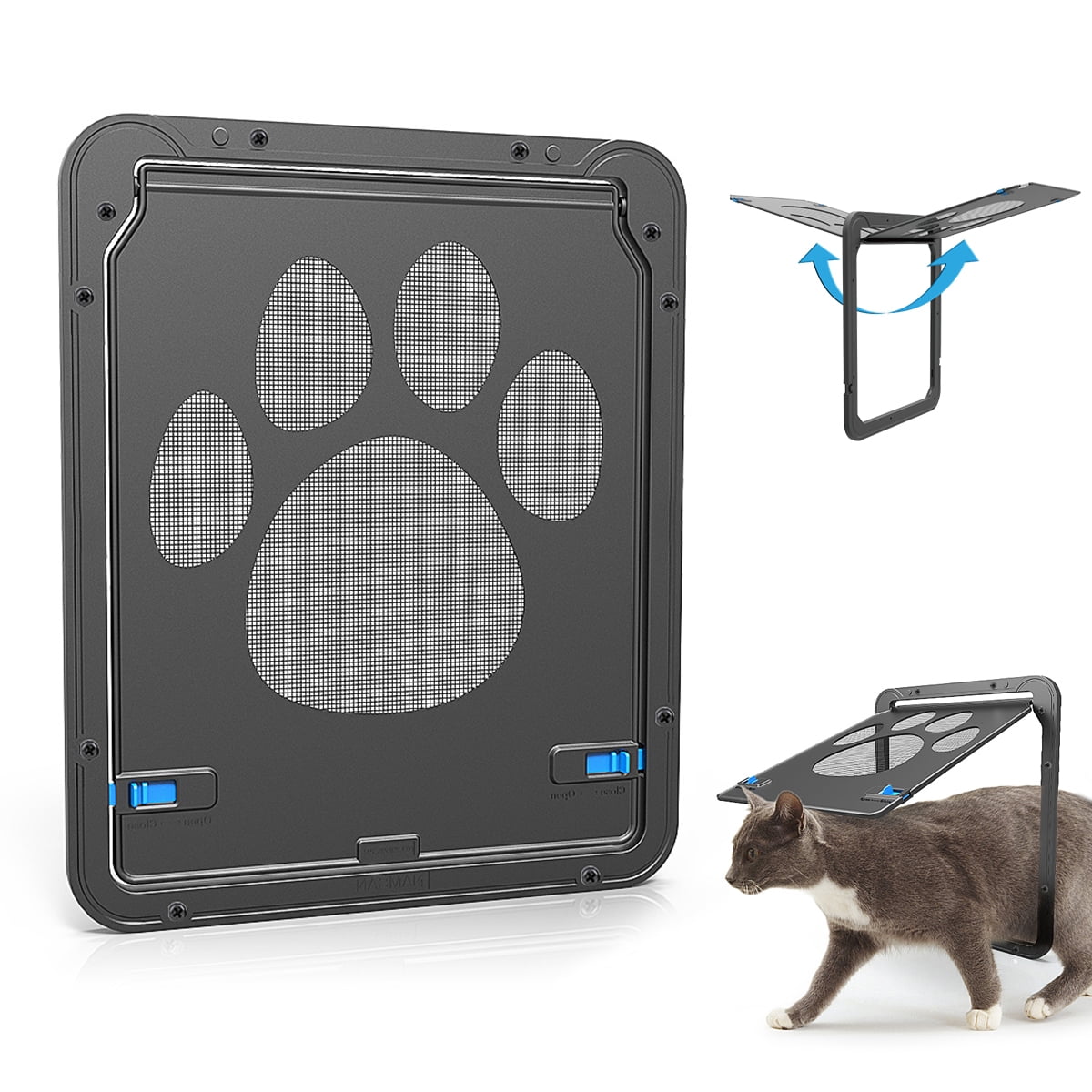 PETLESO Cat Screen Door, Included Inside Door Flap, Lockable Pet Screen ...