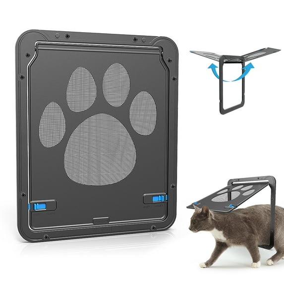 PETLESO Cat Screen Door, Lockable, Magnetic Self-Closing, Sturdy ABS ...
